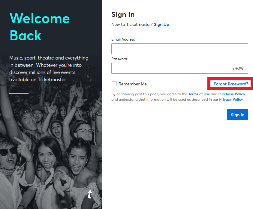 How Can I Change My Password For My Ticketmaster Account Ticketmaster Help